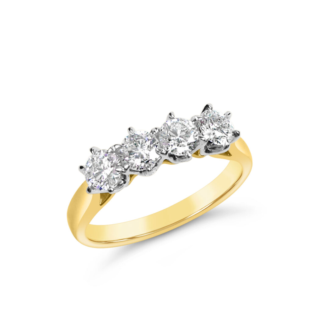 Beautiful Four Diamond Platinum Band - MW Diamond Jeweller