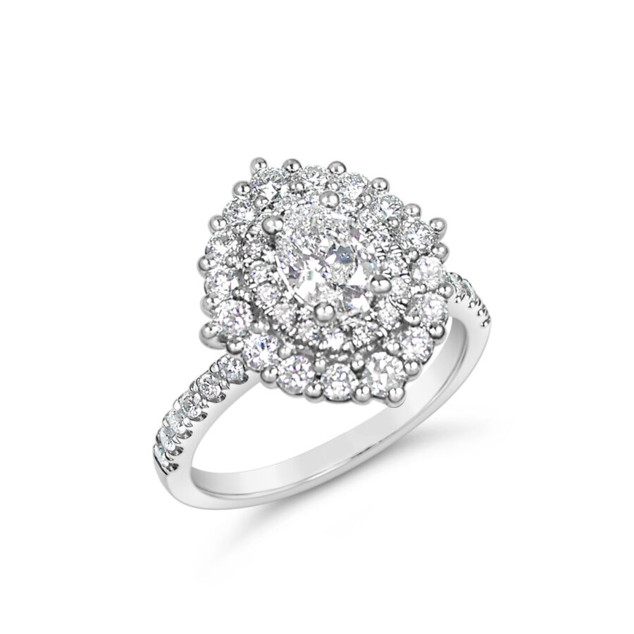 Unique Oval Lab-Grown Diamond Cluster Ring - MW Diamond Jeweller