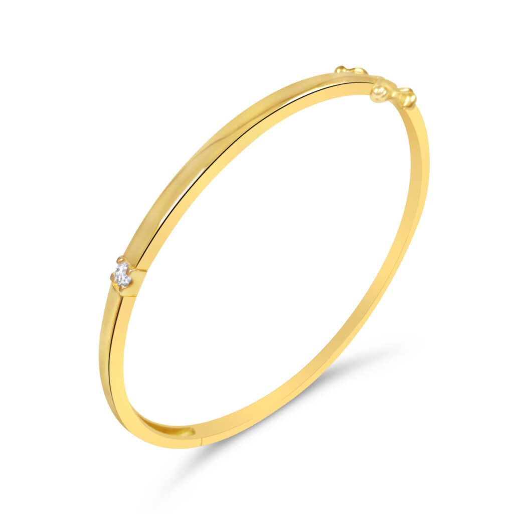 0.10CT DIAMOND SNAP BANGLE, 9CT YELLOW GOLD - Max Wilson Diamond ...